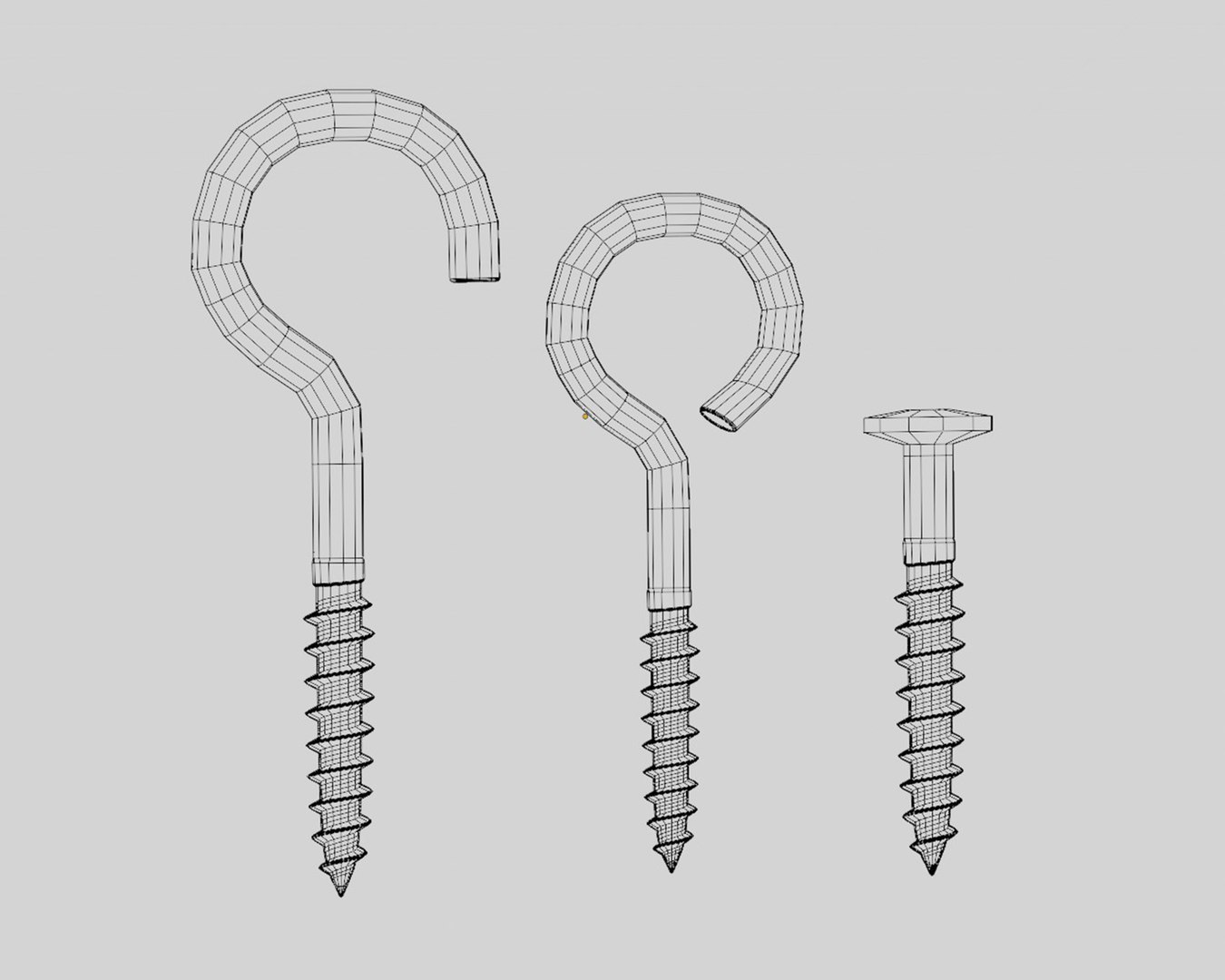 Screw Hooks 02 3D - TurboSquid 2316063