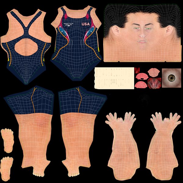 modelo 3d Nadadora animada HQ 001 - TurboSquid 1594956