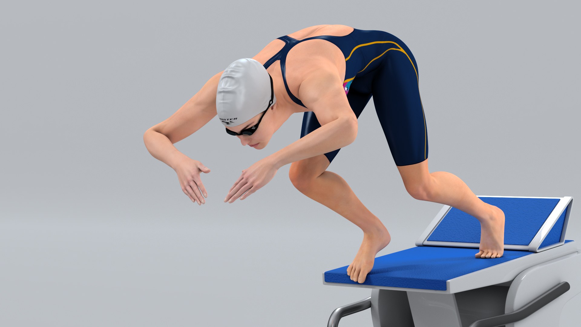 3D Animations Female Swimmer Swimming Model - TurboSquid 1594956