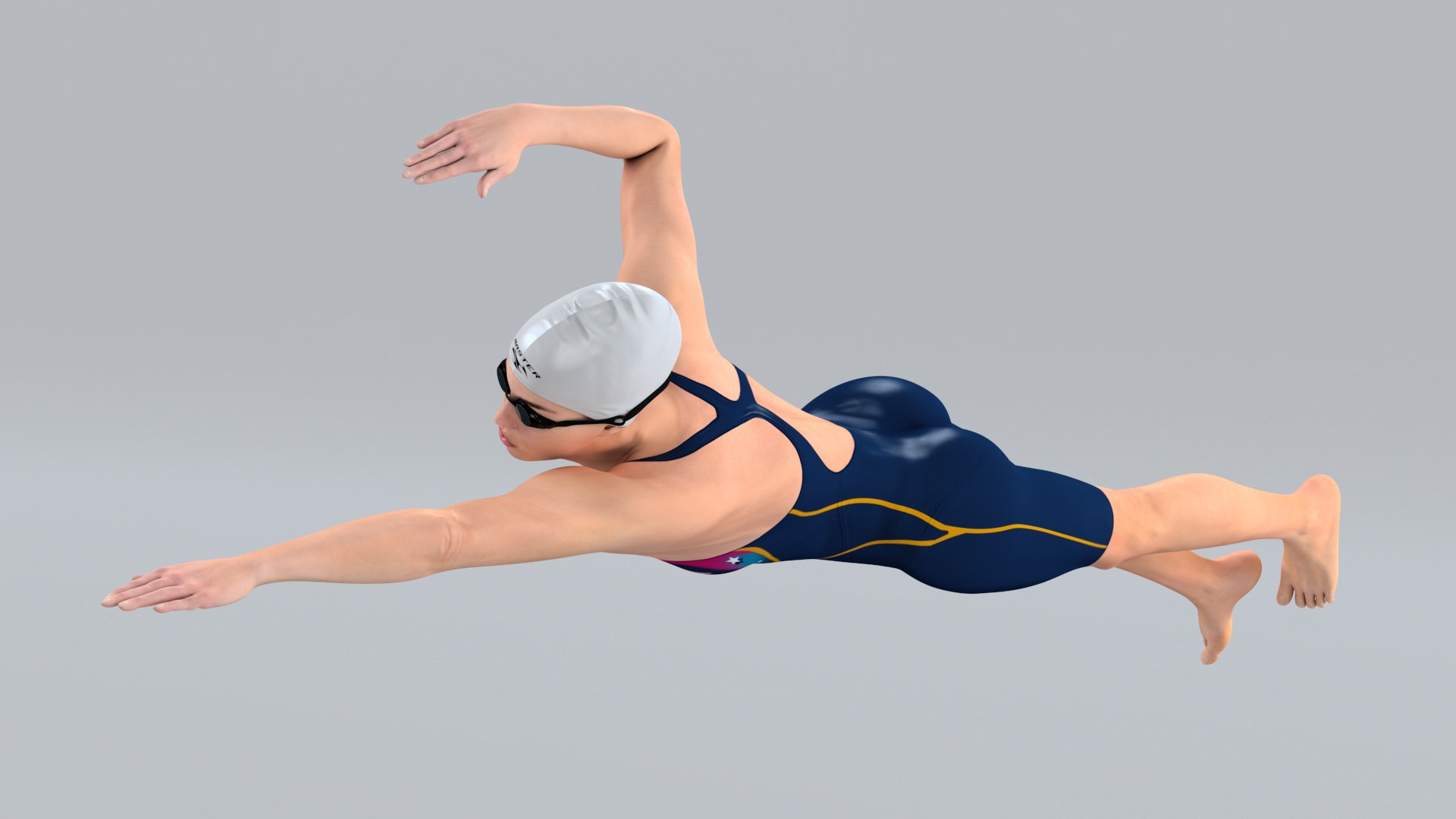 3D Animations Female Swimmer Swimming Model - TurboSquid 1594956