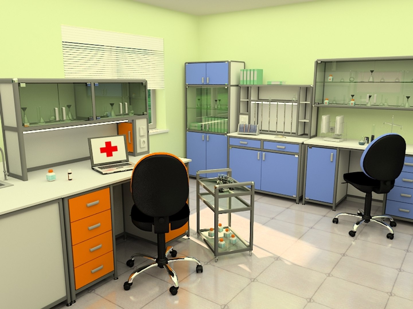 3d Model Modern Laboratory