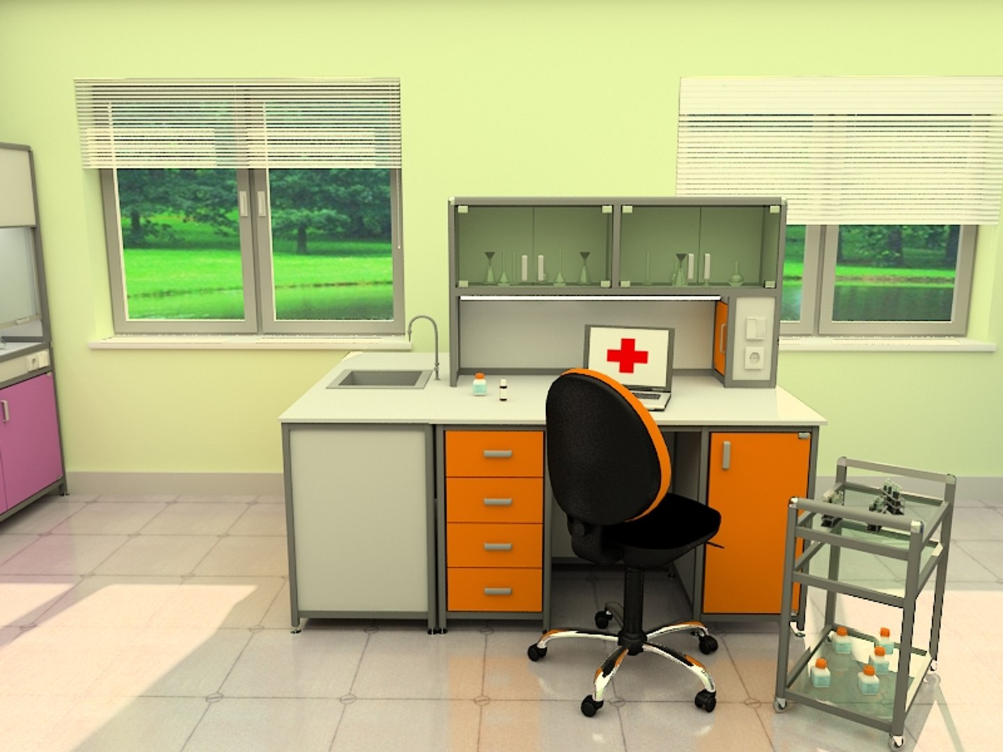 3d Model Modern Laboratory