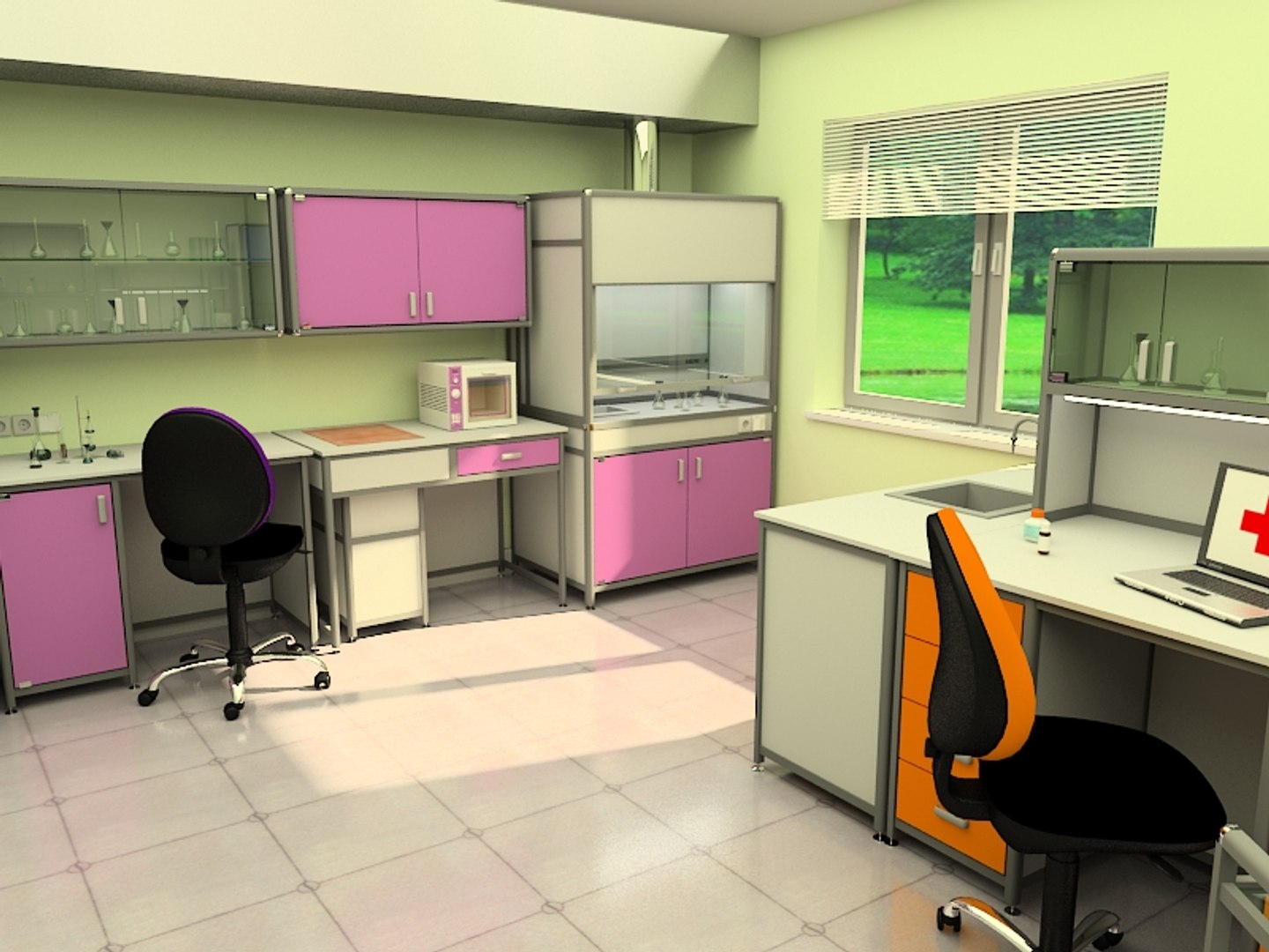 3d Model Modern Laboratory