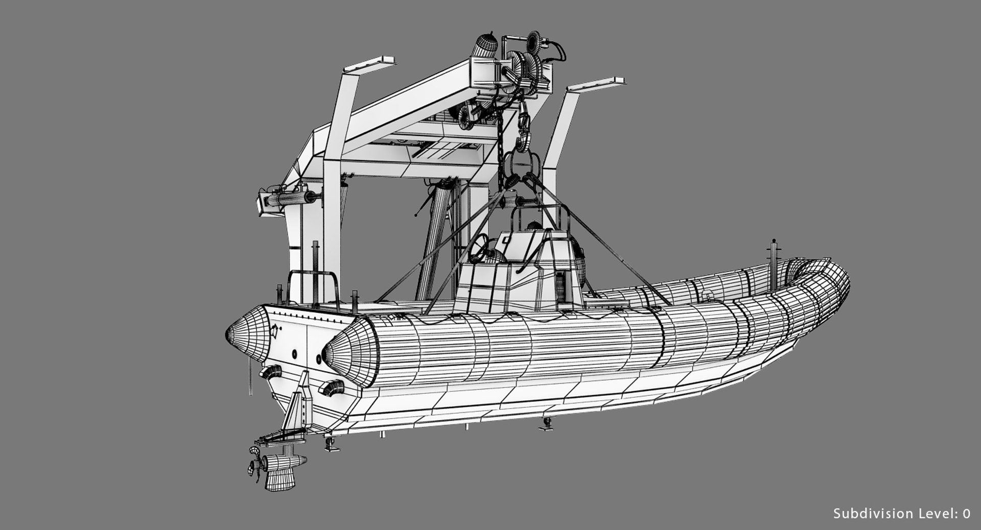 Navy Rhib Crane 3d Max