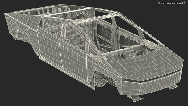 3D модель Каркас кузова Tesla Cybertruck - TurboSquid 2164593
