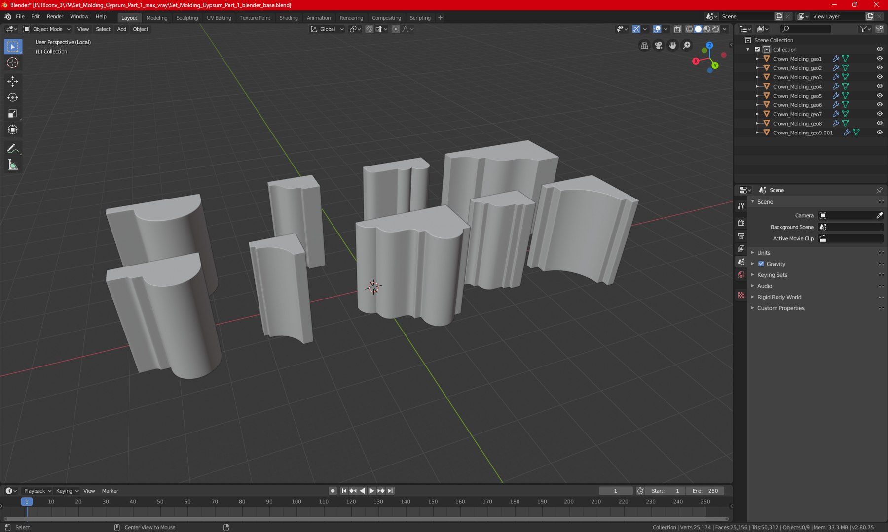 3D Set Molding Gypsum Part 1 Model - TurboSquid 2274418