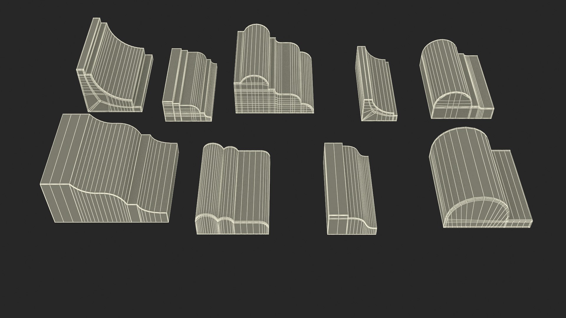 3D Set Molding Gypsum Part 1 Model - TurboSquid 2274418