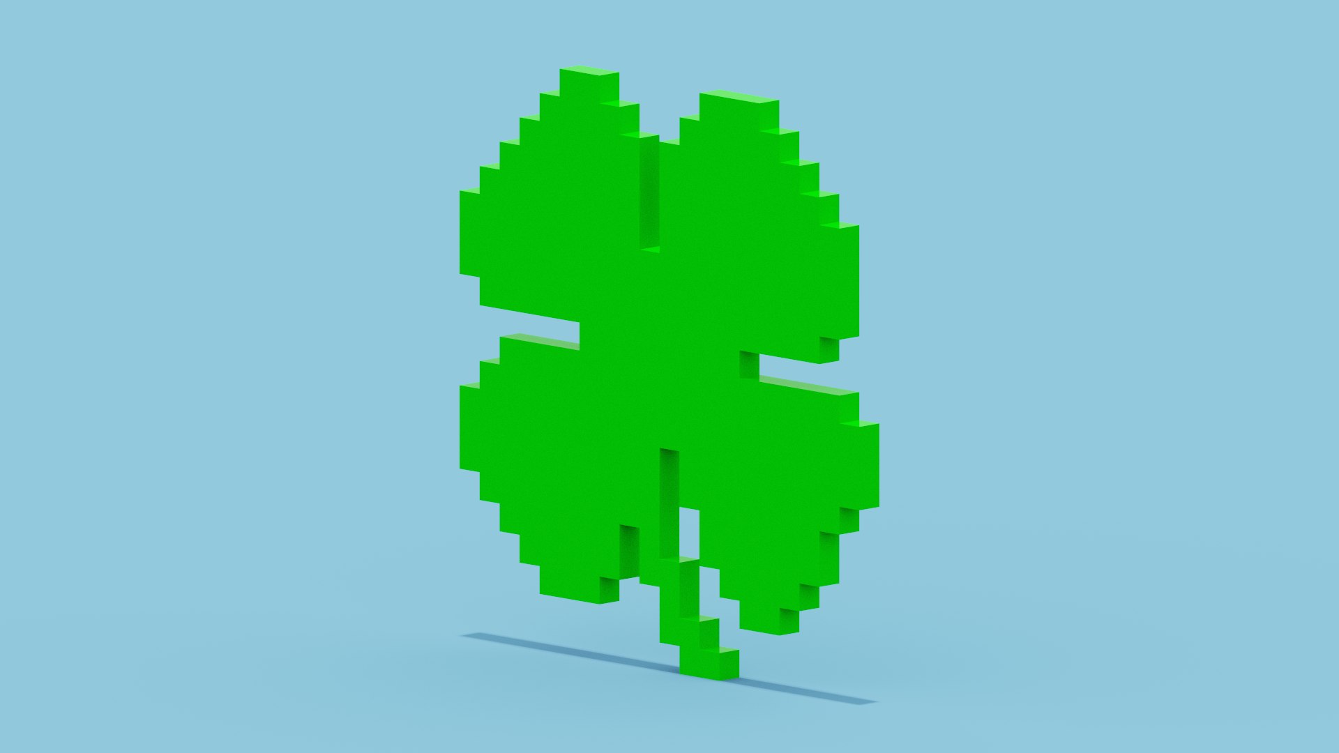 3D Pixel Clover Model - TurboSquid 2042919