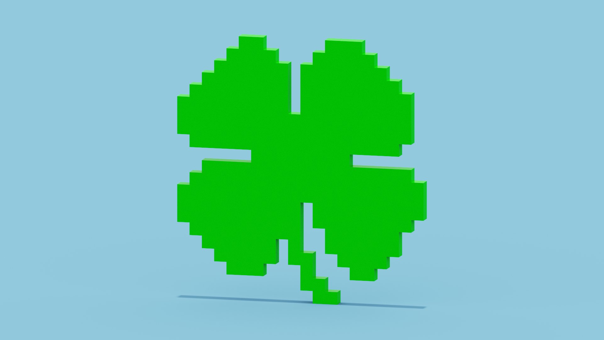 3D Pixel Clover Model - TurboSquid 2042919