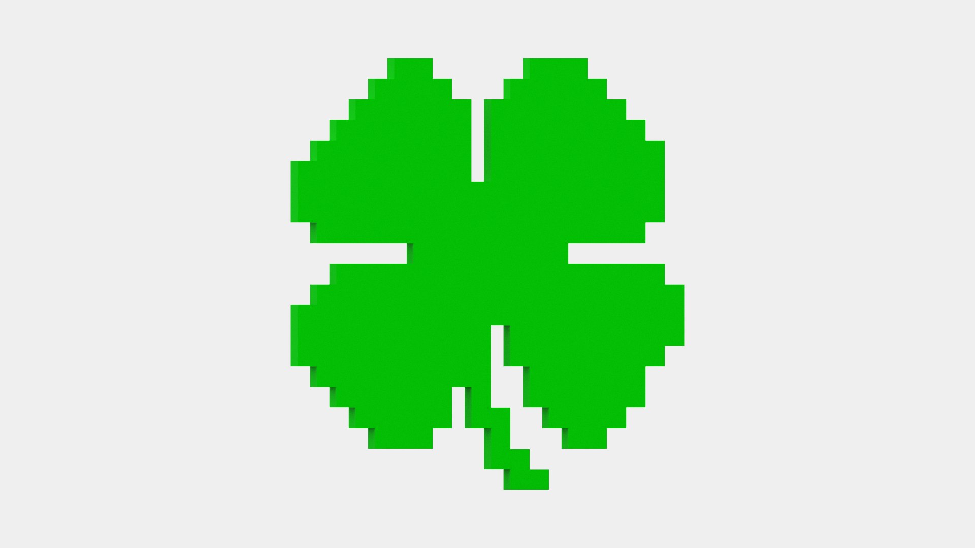 3D Pixel Clover Model - TurboSquid 2042919