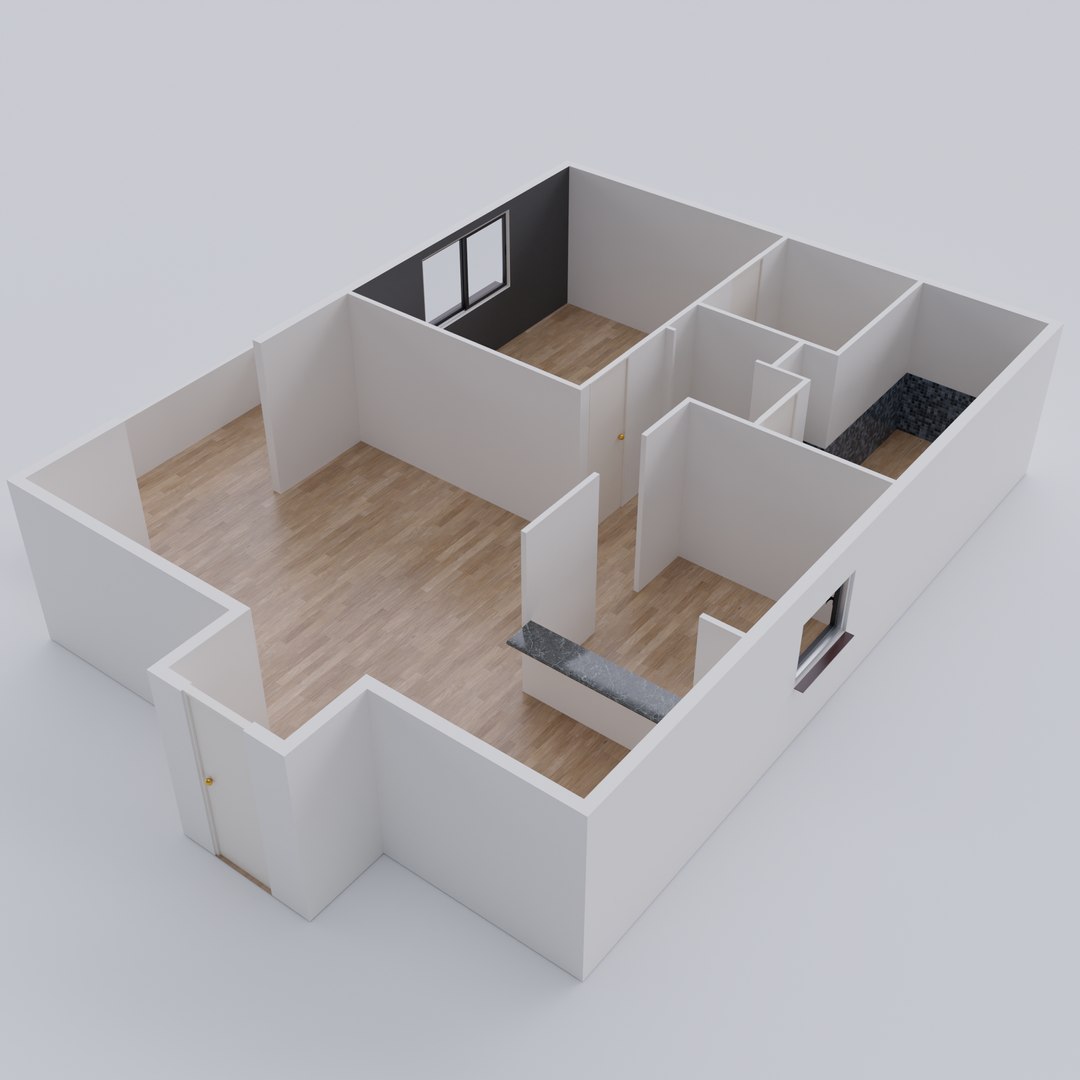 Empty Apartment 02 3D Model - TurboSquid 1916947