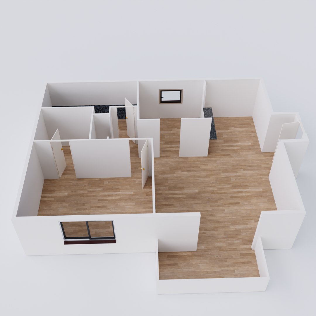 Empty Apartment 02 3D Model - TurboSquid 1916947