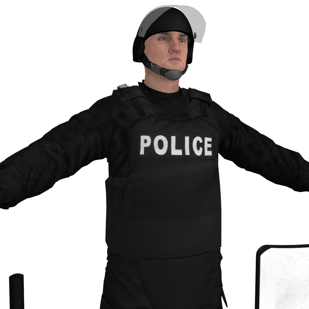 3d riot police officer s model