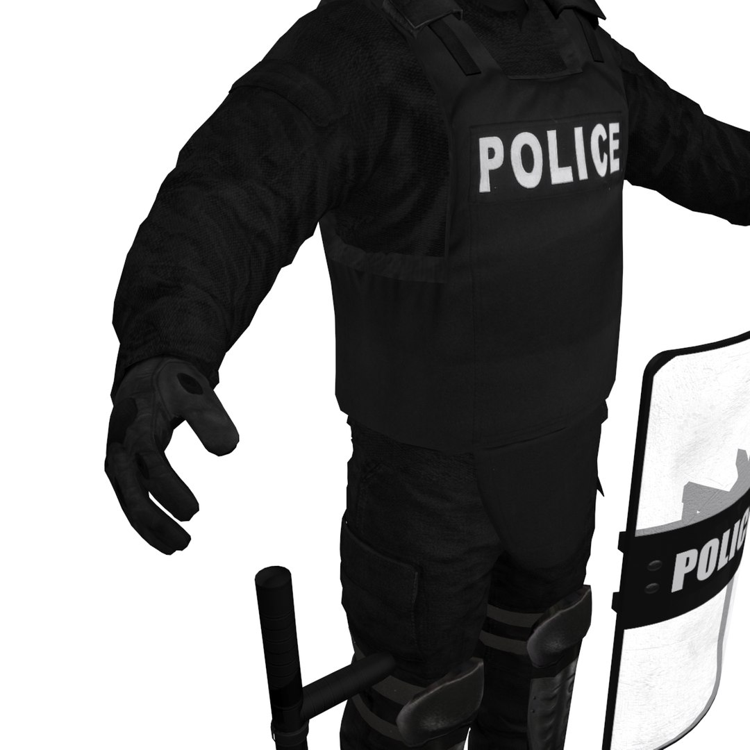 3d riot police officer s model