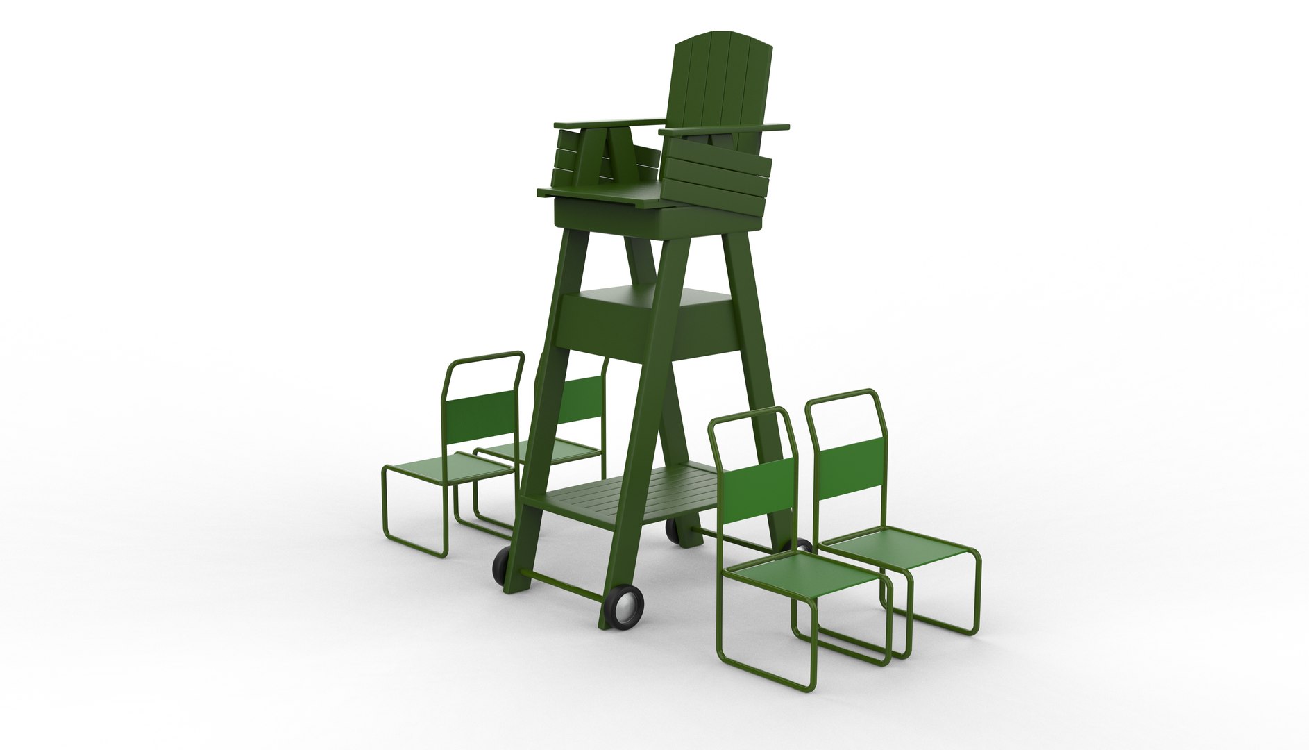 3D Tennis Umpire Chair 3D Model Model - TurboSquid 2419194