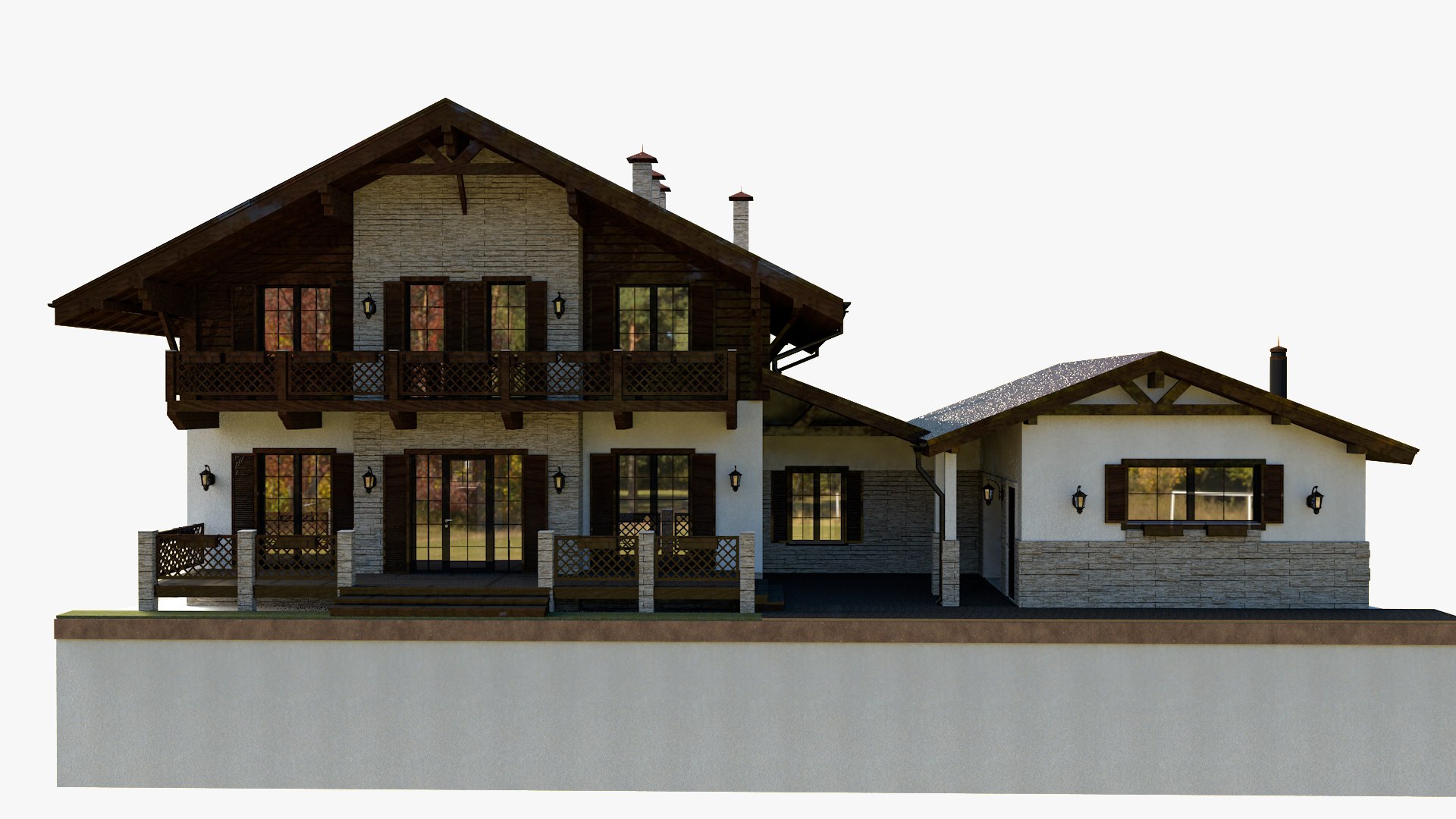 3D Model Alpine Chalet House - TurboSquid 1755530