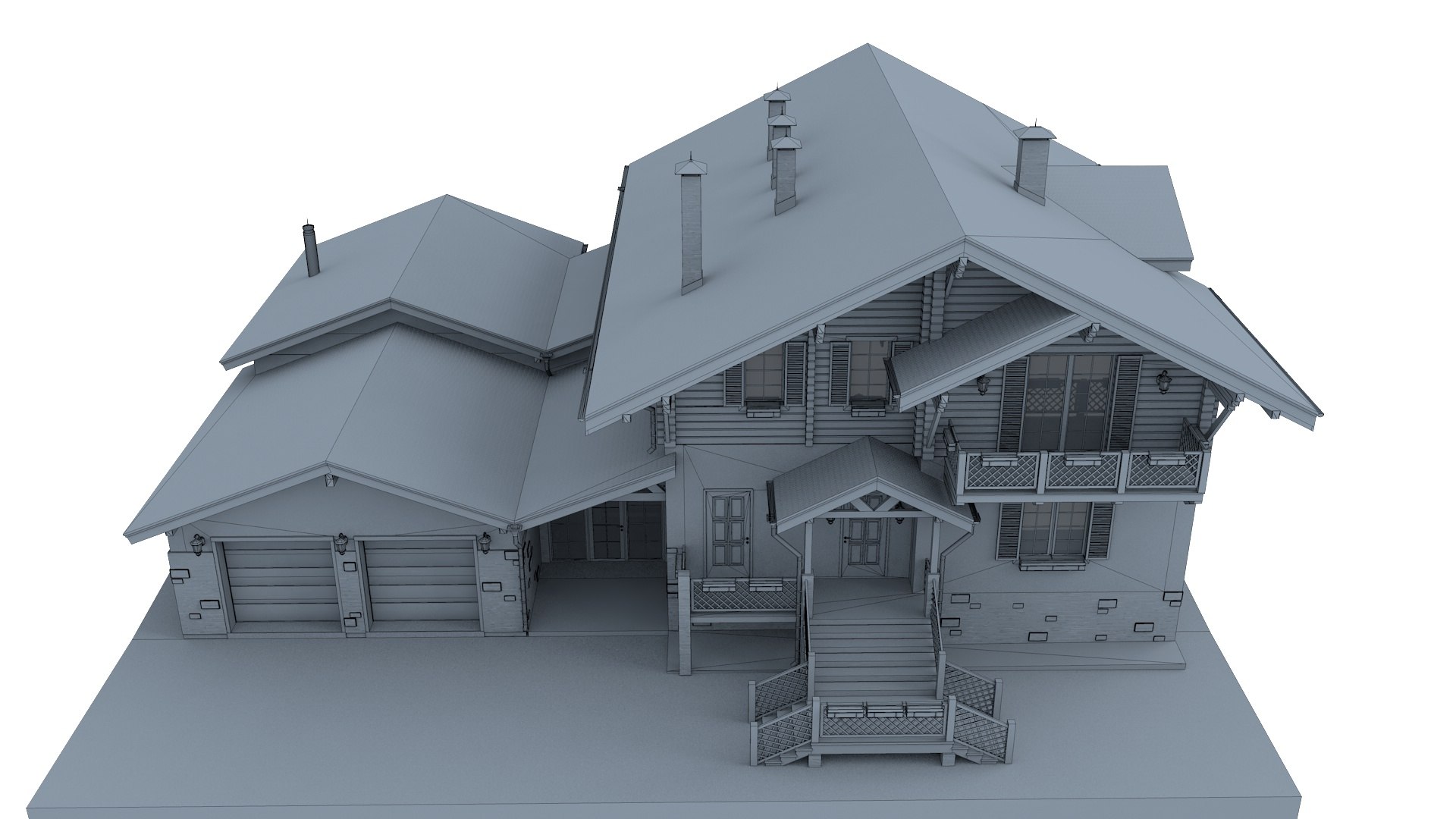 3D Model Alpine Chalet House - TurboSquid 1755530