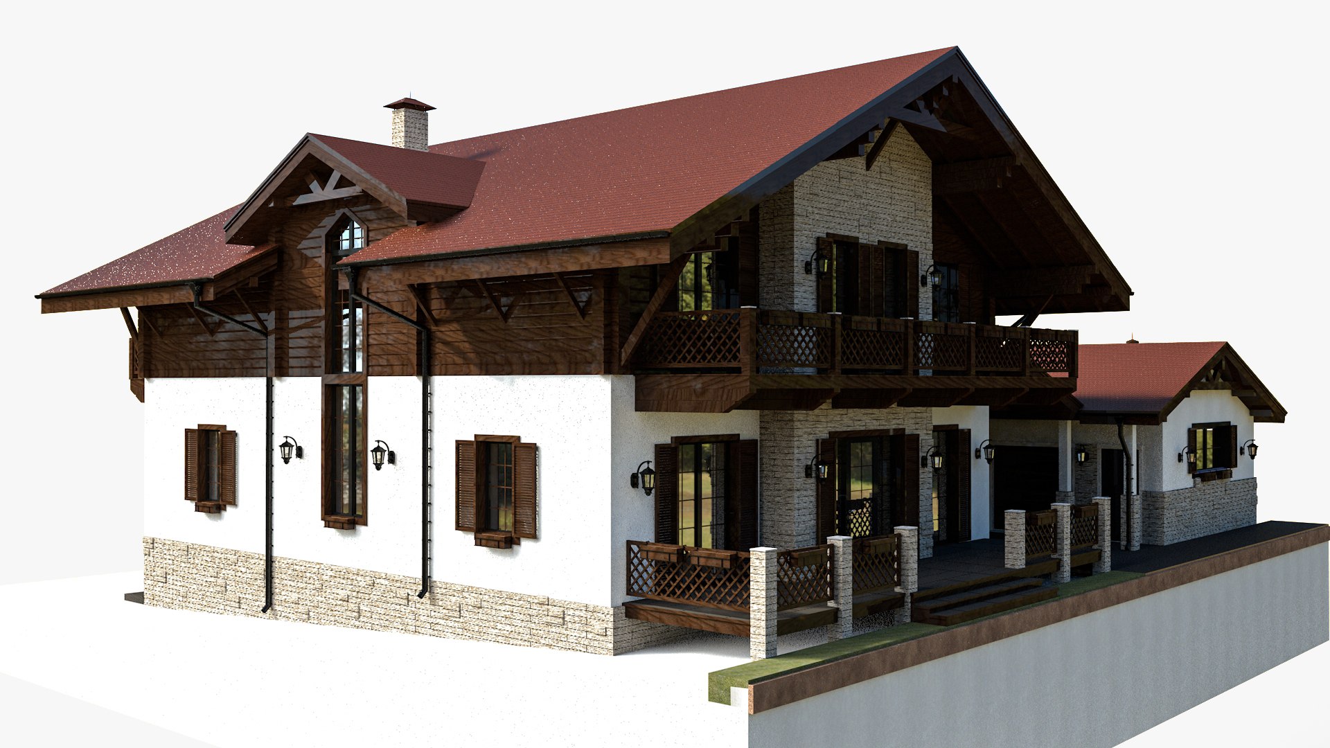 3D Model Alpine Chalet House - TurboSquid 1755530
