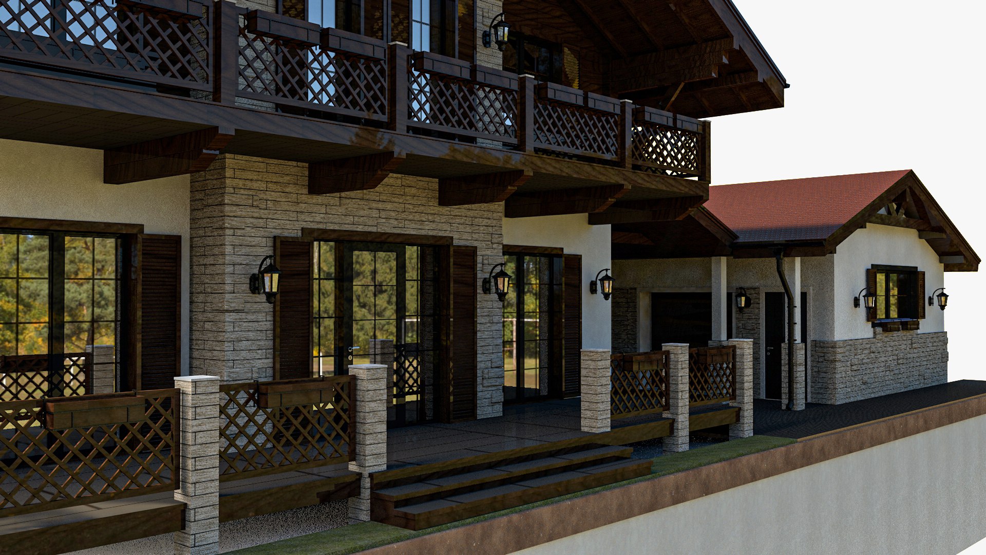 3D Model Alpine Chalet House - TurboSquid 1755530