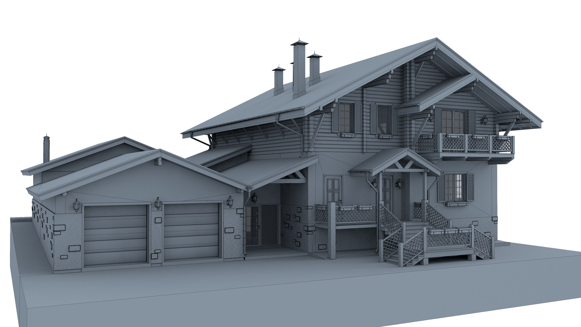 3D Model Alpine Chalet House - TurboSquid 1755530