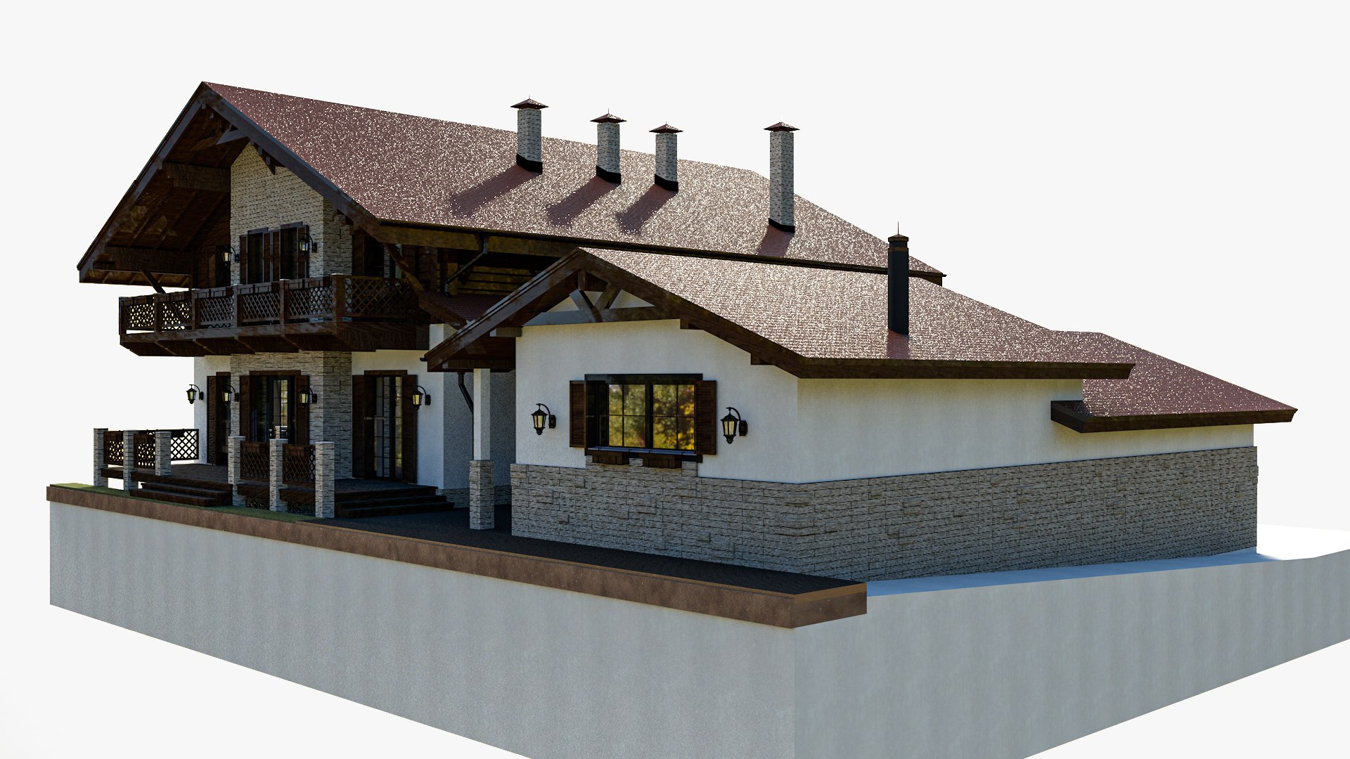 3D Model Alpine Chalet House - TurboSquid 1755530
