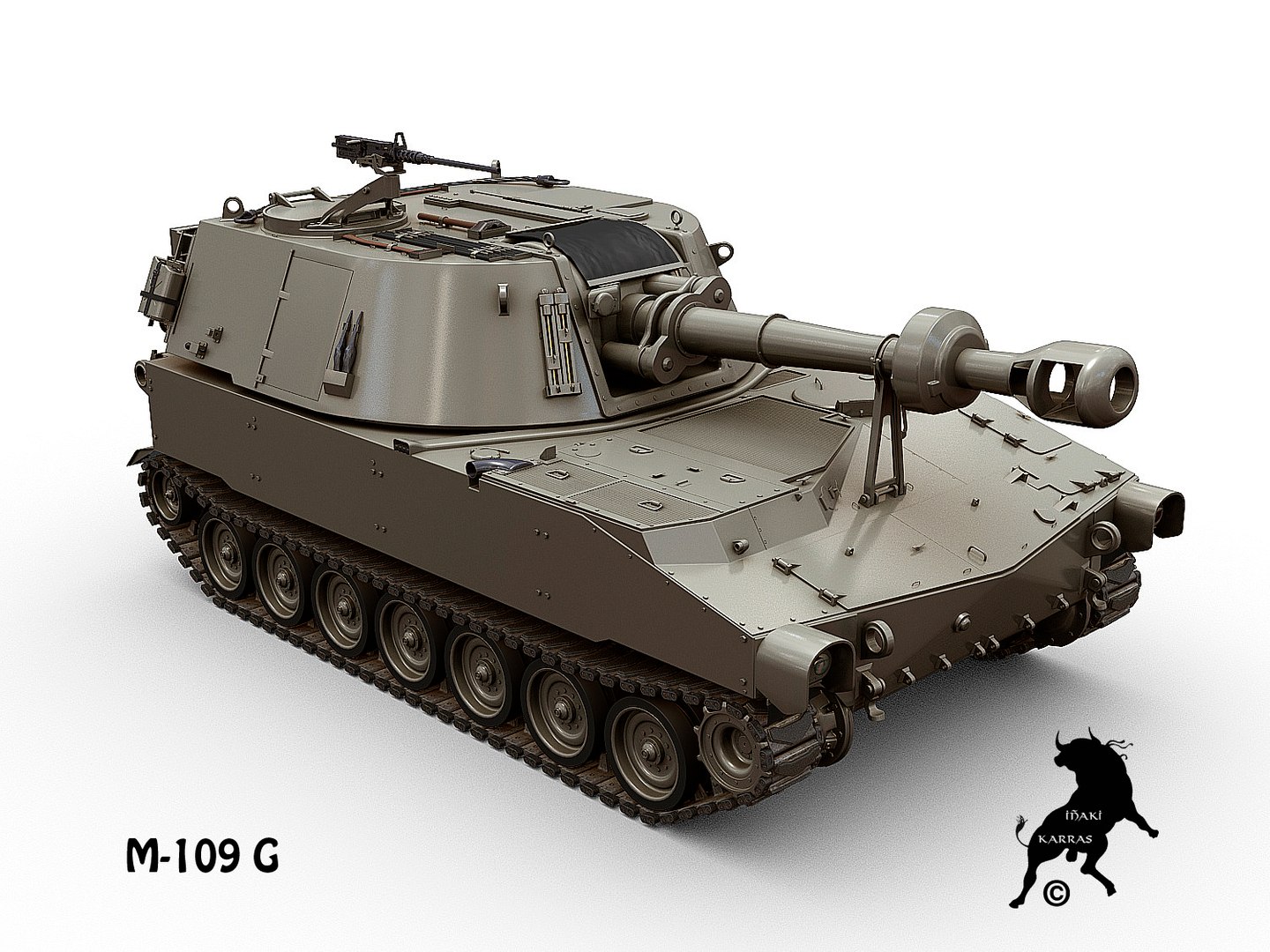 Gun M-109 3d Model