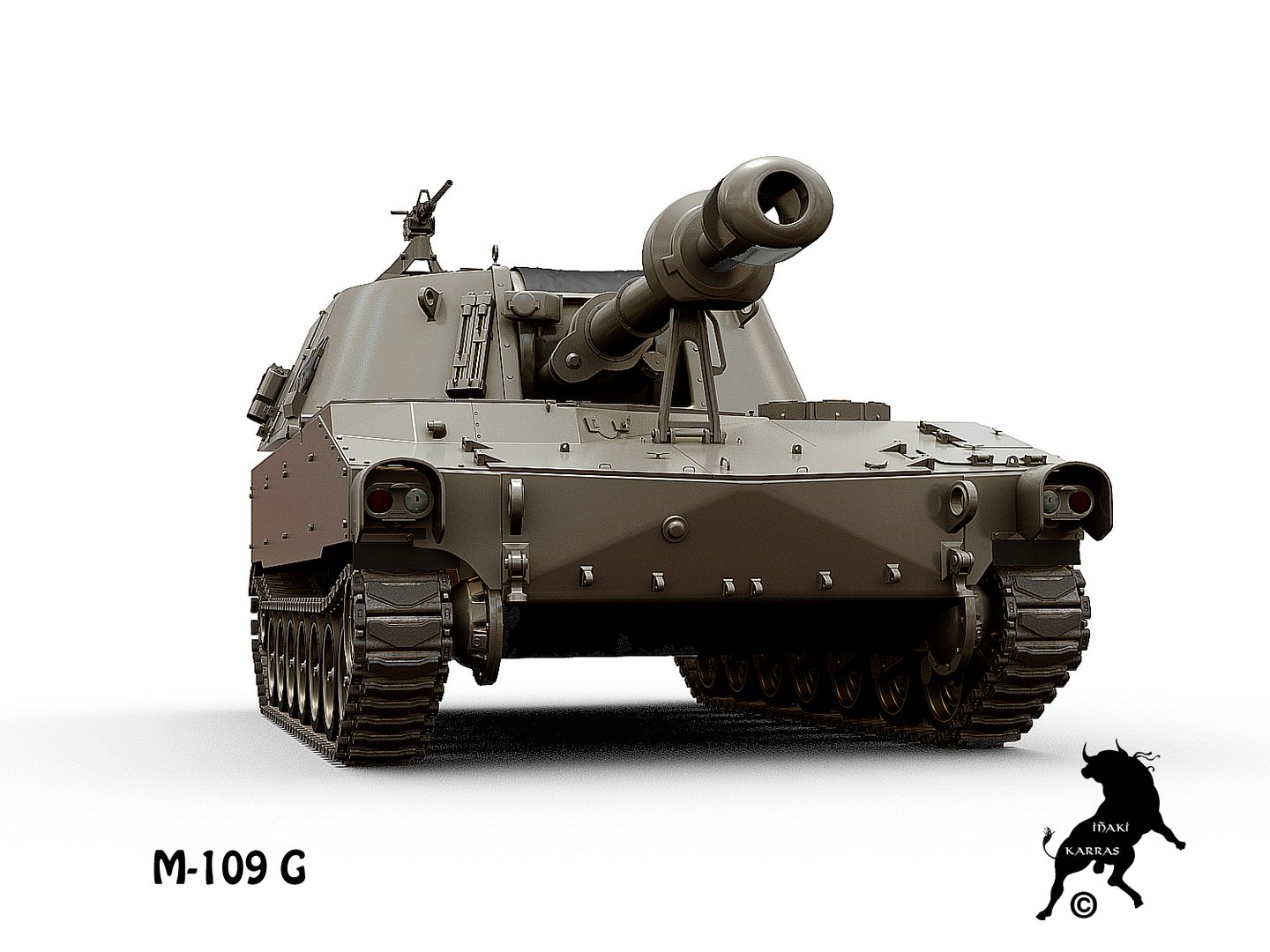 Gun M-109 3d Model