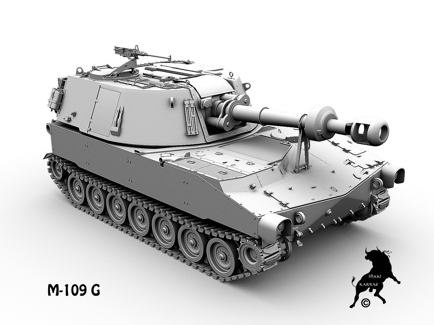 Gun M-109 3d Model