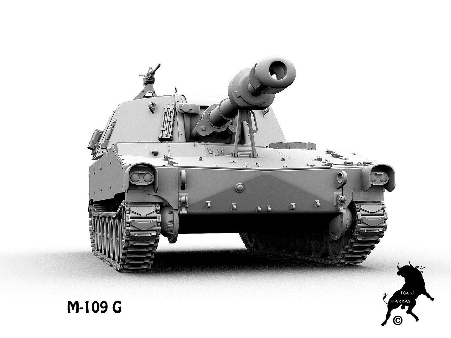 Gun M-109 3d Model