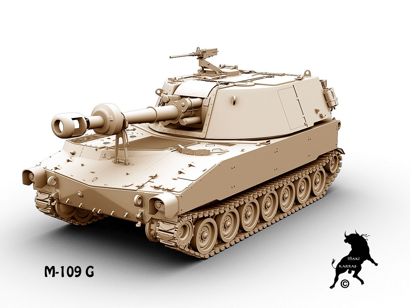 Gun M-109 3d Model