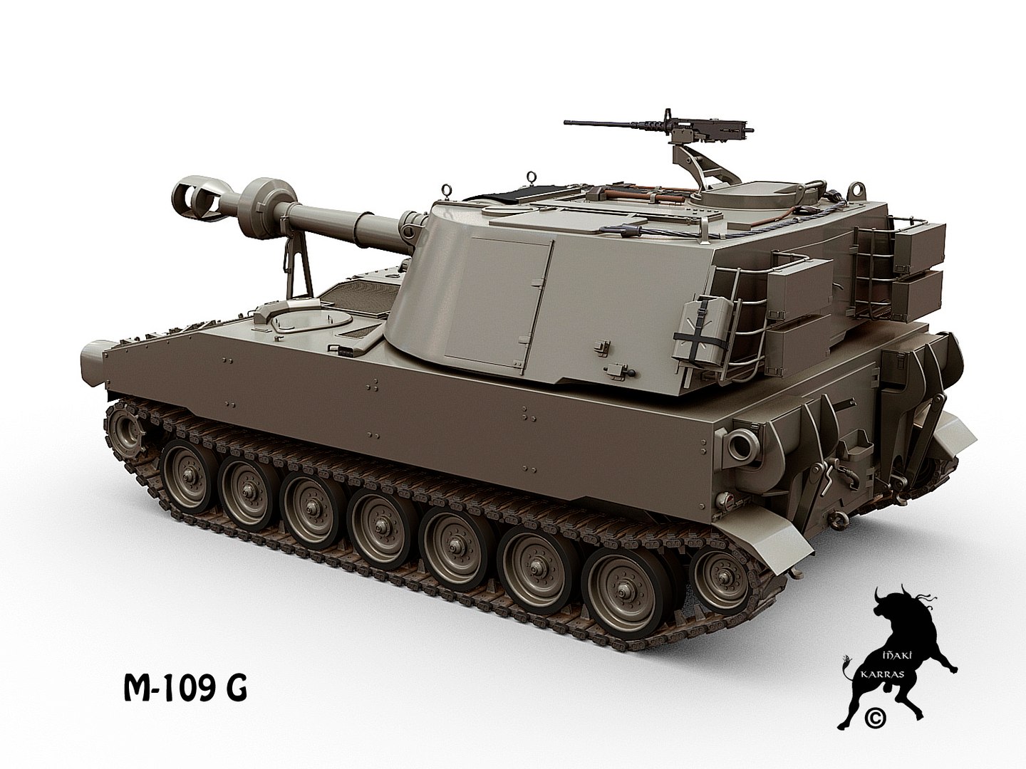 Gun M-109 3d Model