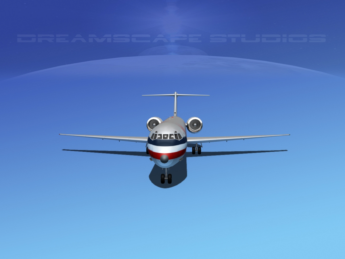 3d model of mcdonnell douglas md-80 airliners