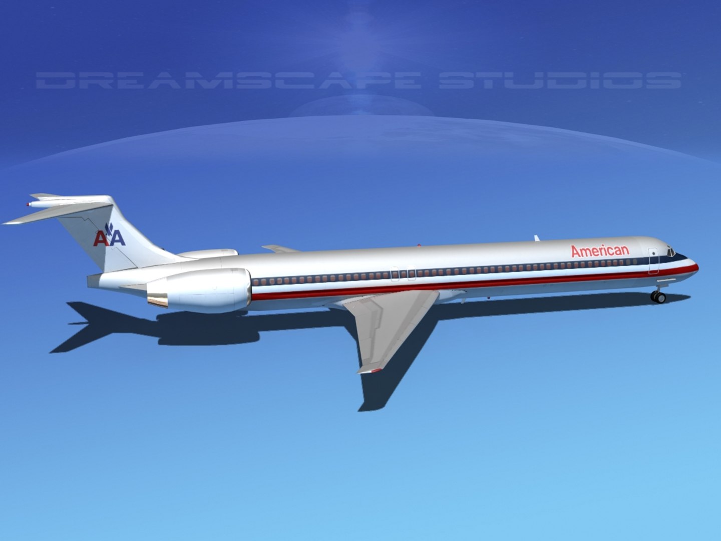 3d Model Of Mcdonnell Douglas Md-80 Airliners