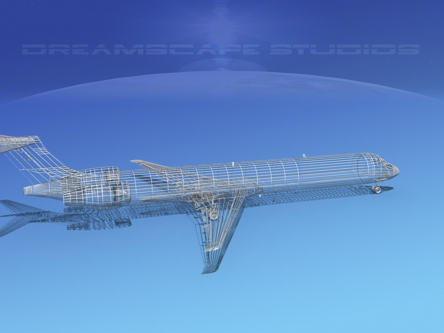 3d model of mcdonnell douglas md-80 airliners