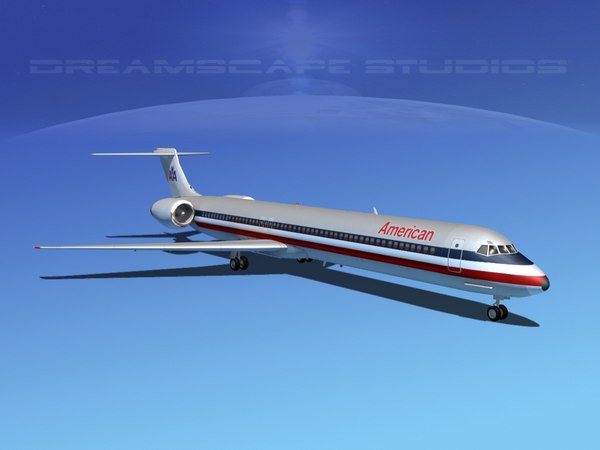 3d model of mcdonnell douglas md-80 airliners