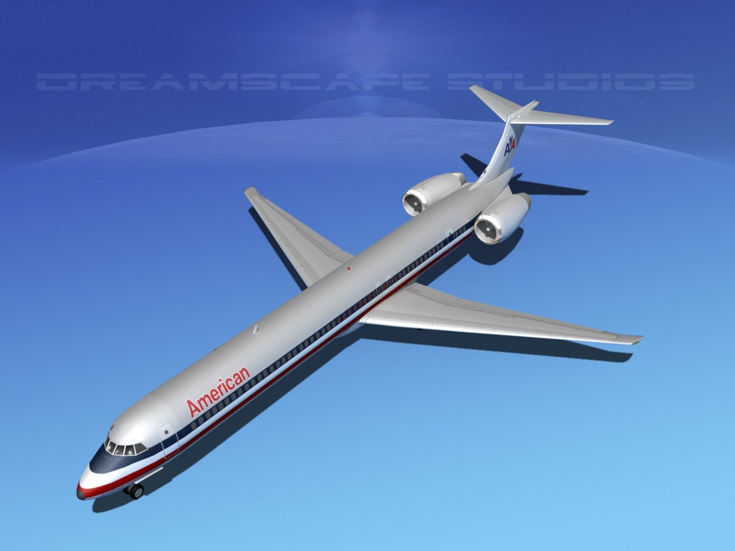 3d Model Of Mcdonnell Douglas Md-80 Airliners