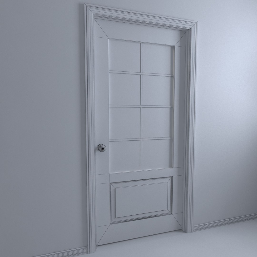 3d Interior Door - 2-panel Model