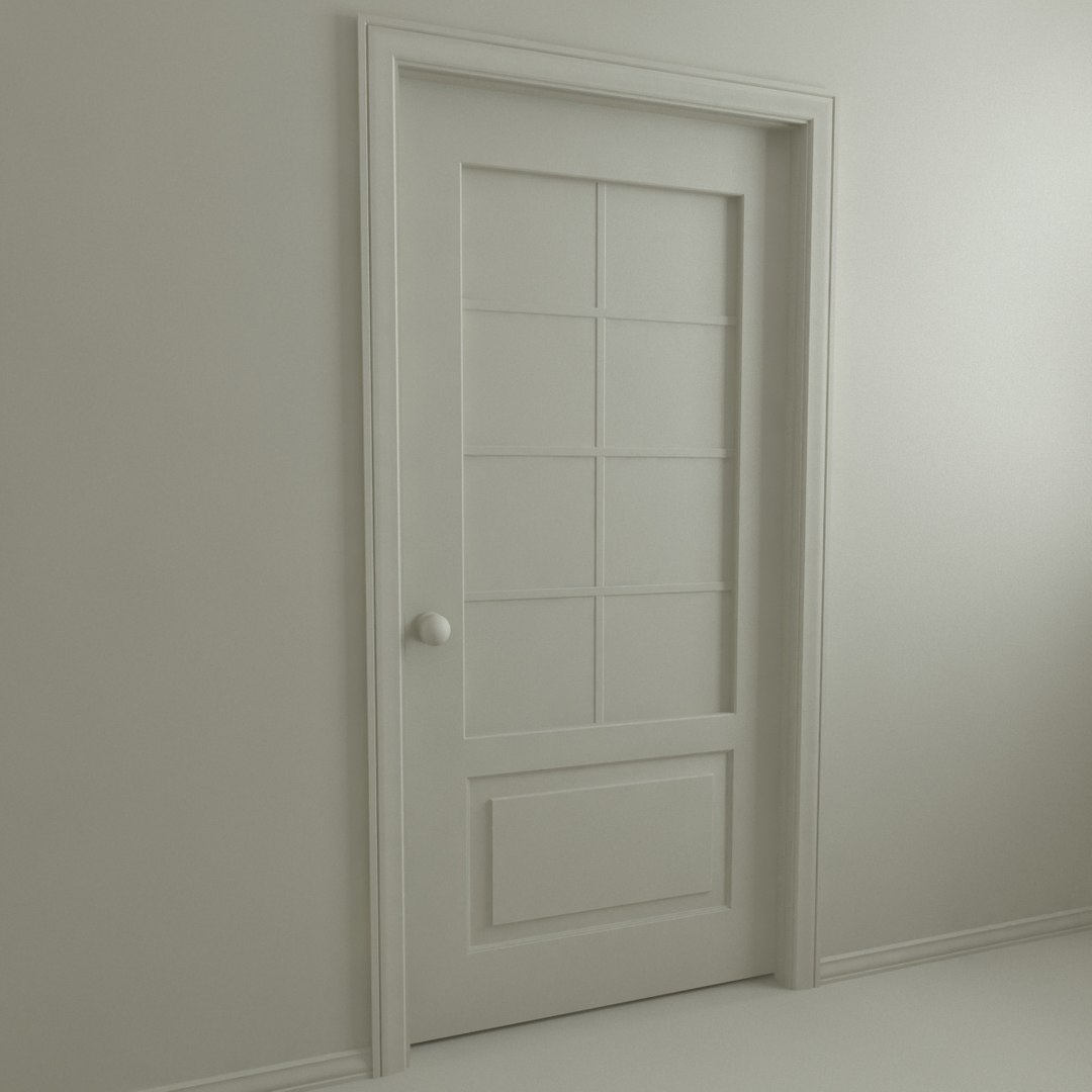 3d Interior Door - 2-panel Model