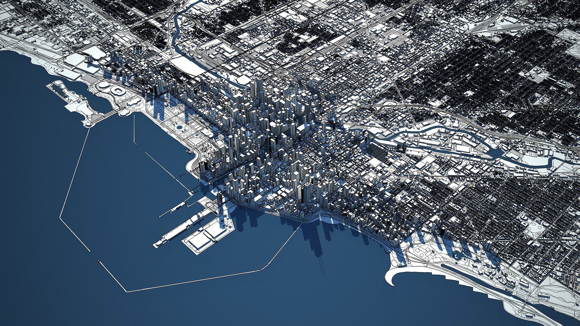 3D Model Chicago Skyline - TurboSquid 1506068