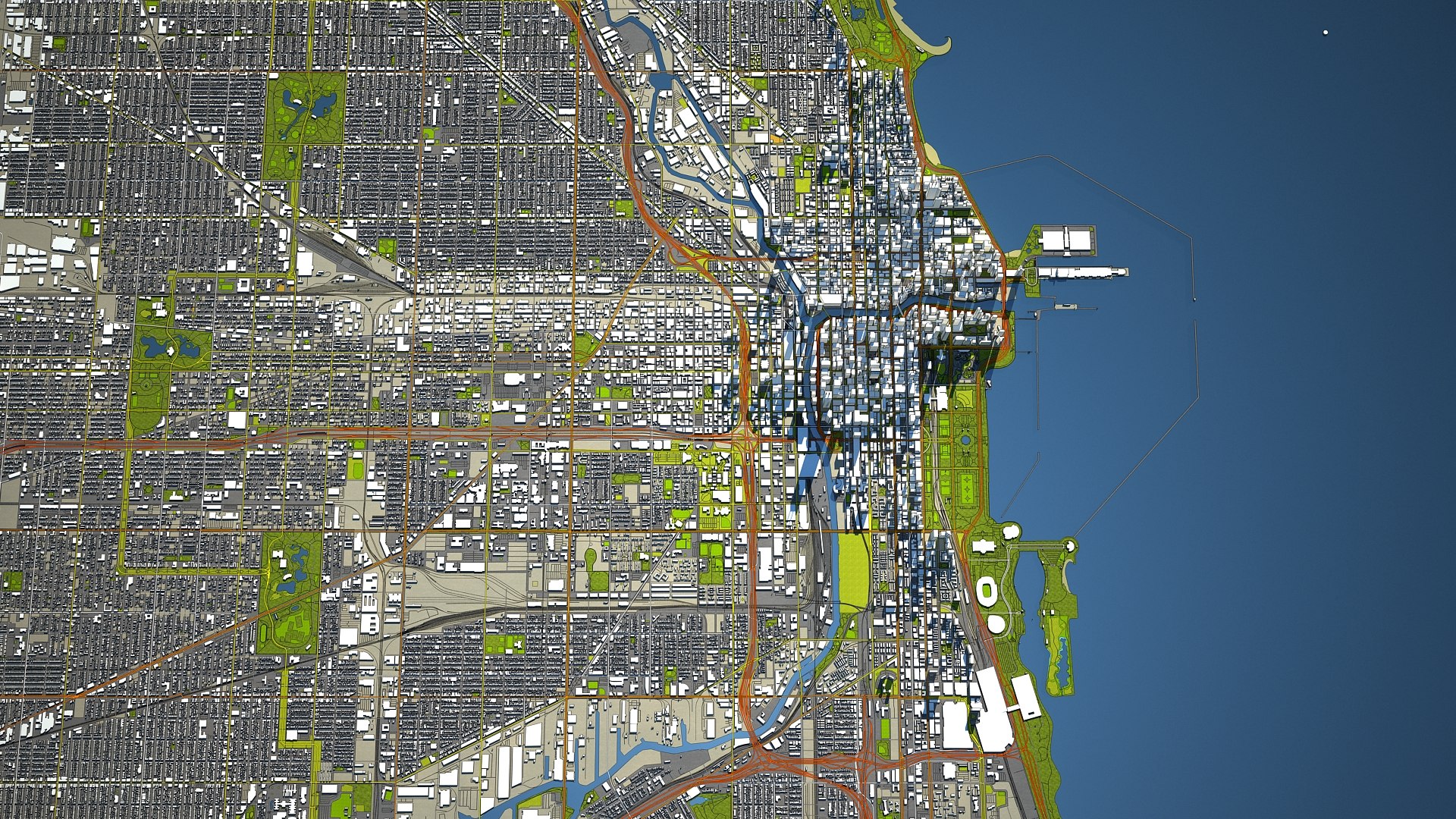 3D Model Chicago Skyline - TurboSquid 1506068