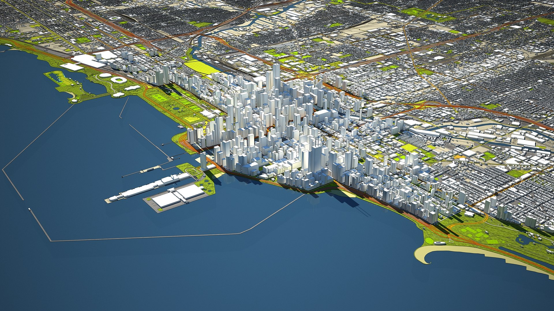 3D Model Chicago Skyline - TurboSquid 1506068