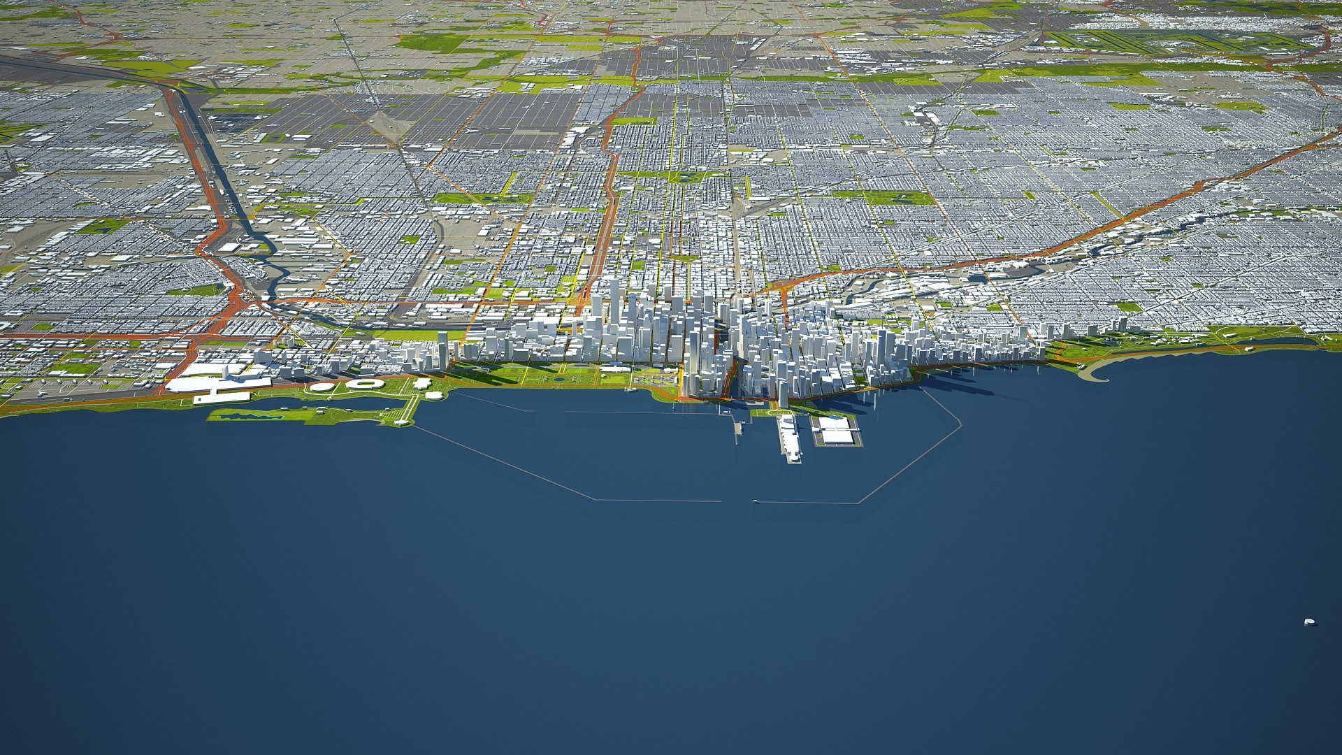 3D Model Chicago Skyline - TurboSquid 1506068