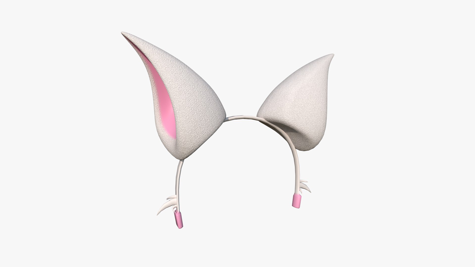 3D Furry Ears Tiara F06 White - Headband Character Design - TurboSquid ...
