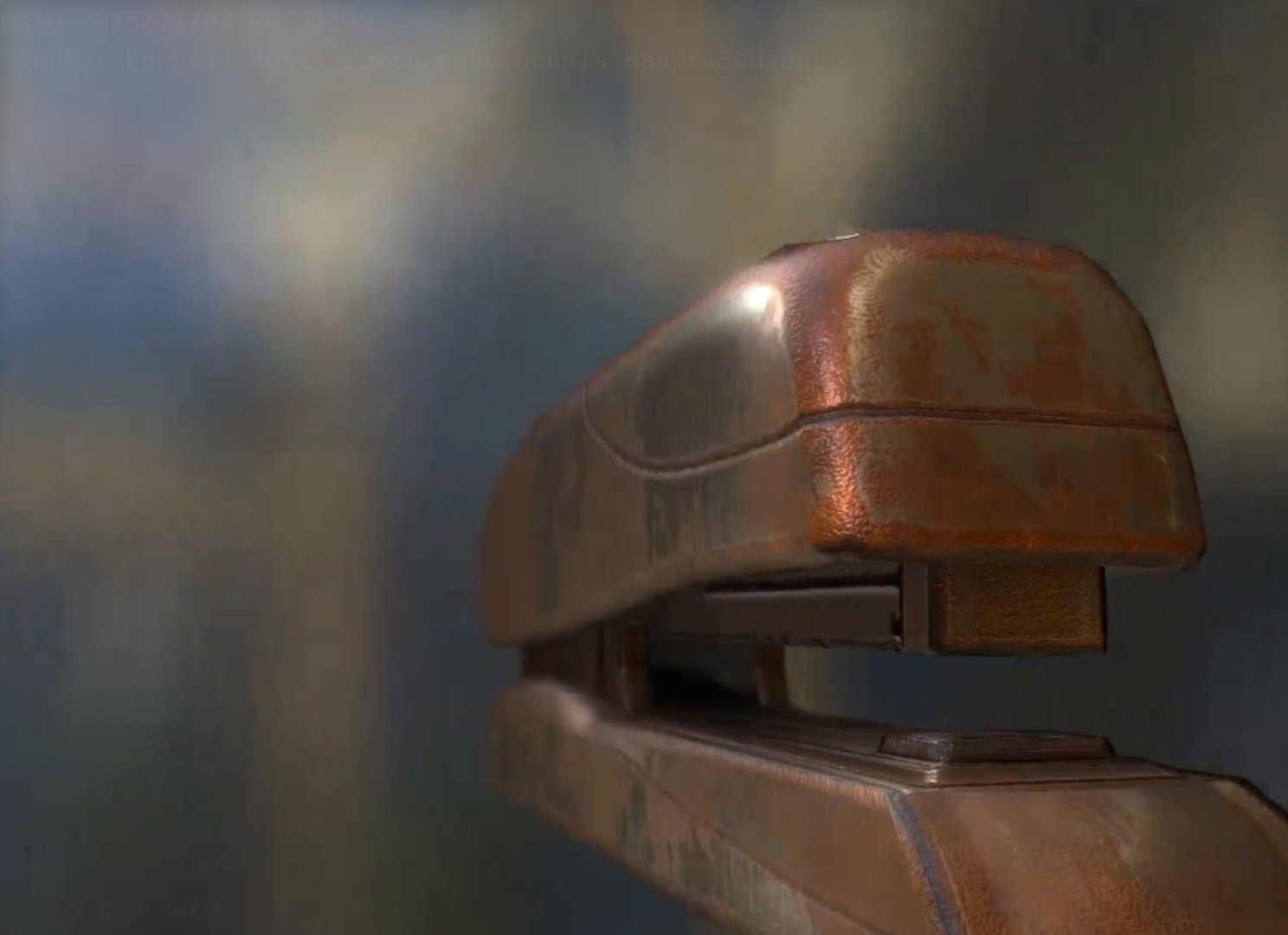 stapler rigged rusty 3d model