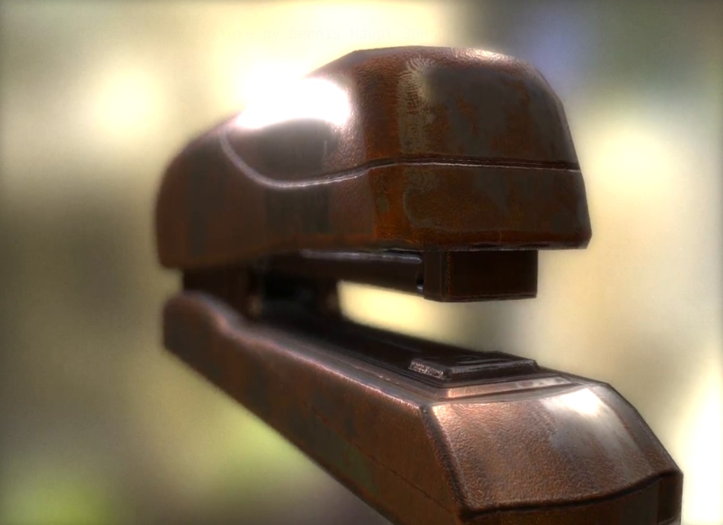 stapler rigged rusty 3d model