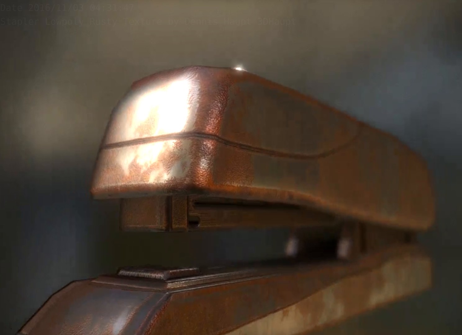 stapler rigged rusty 3d model