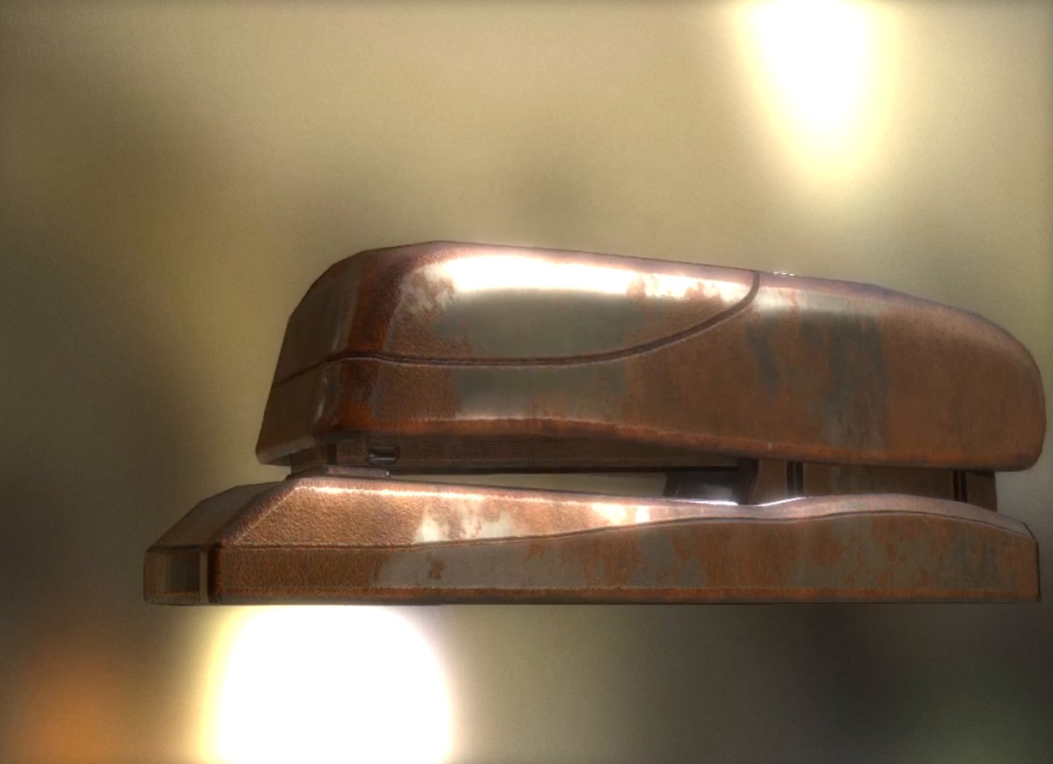 stapler rigged rusty 3d model