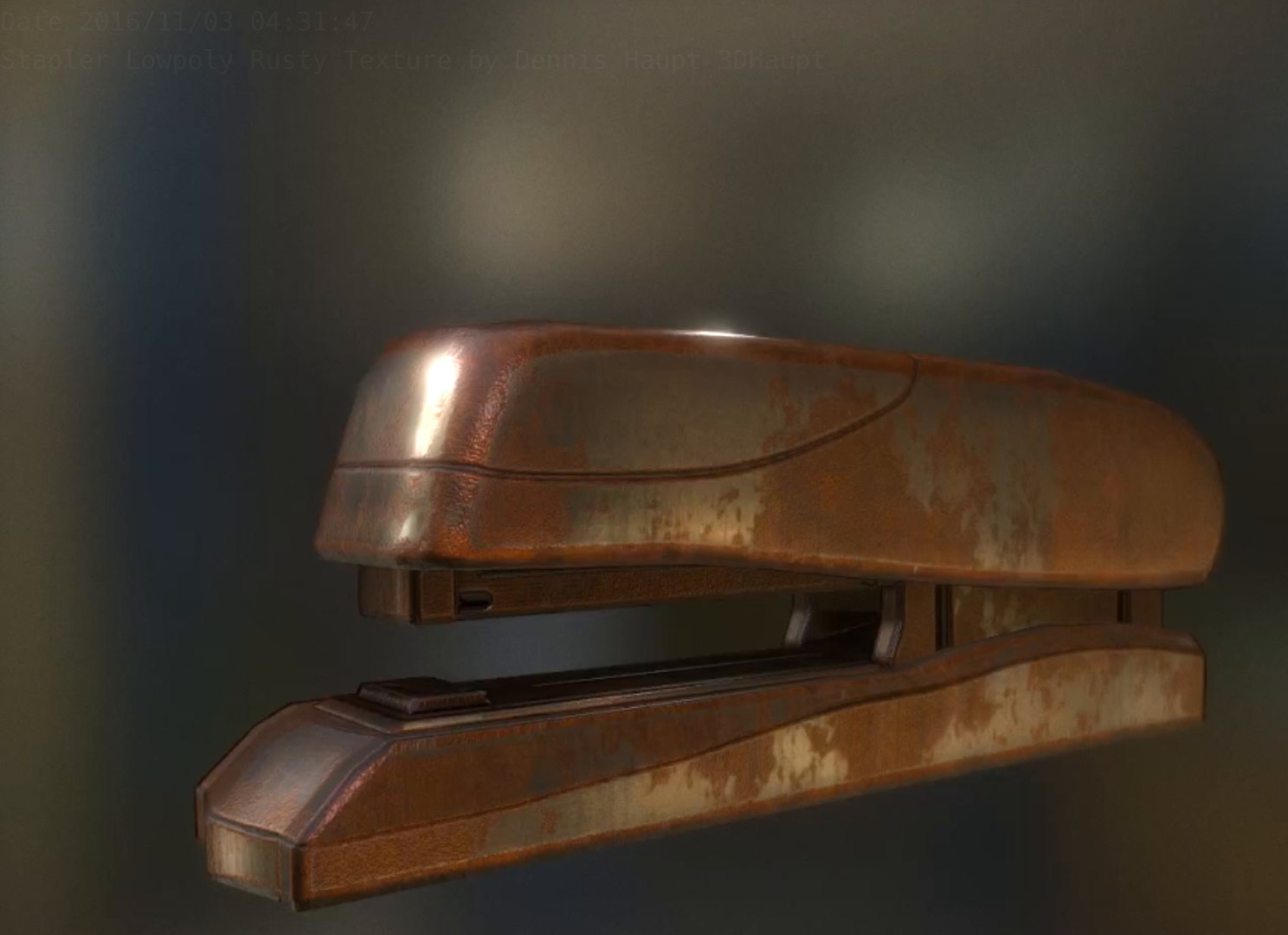 stapler rigged rusty 3d model