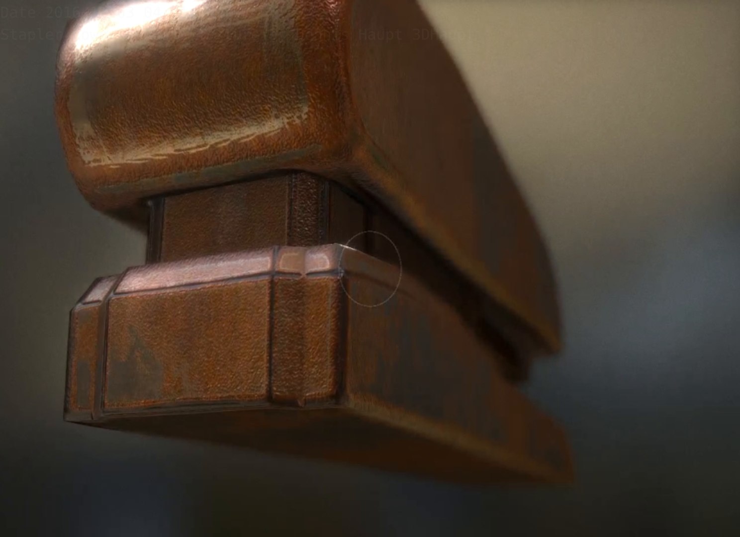 stapler rigged rusty 3d model