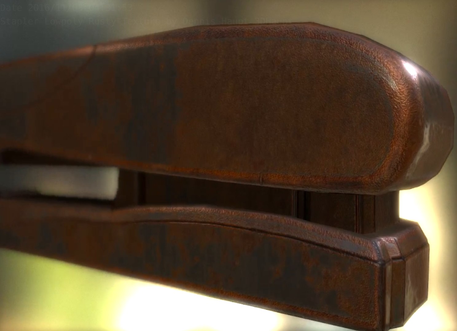 stapler rigged rusty 3d model